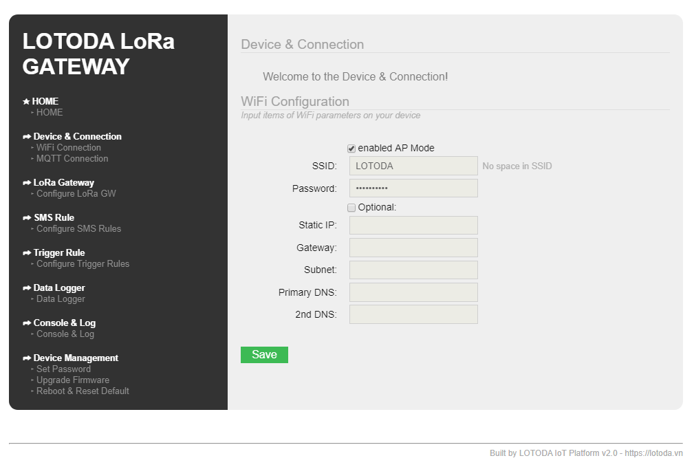 Thiết bị IoT LOTODA LoRa GATEWAY - 3G/4G internet - MiniBox